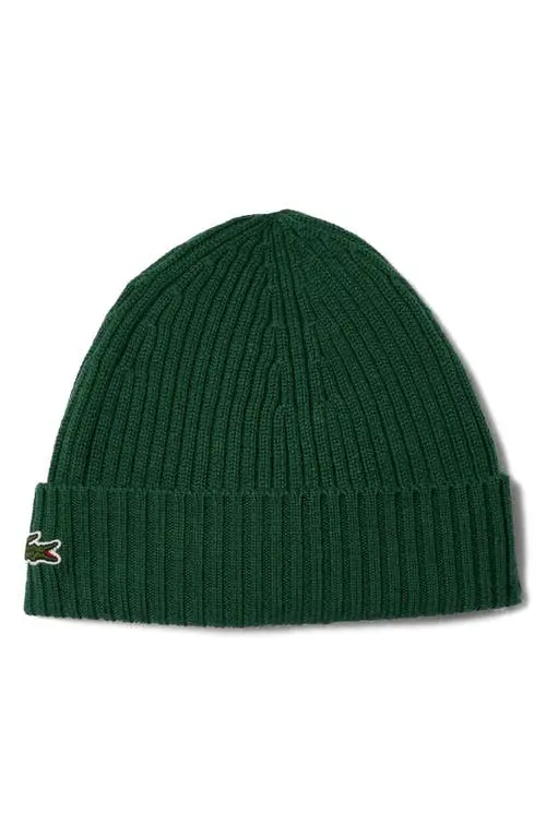 Lacoste Wool Cuff Beanie - Vert