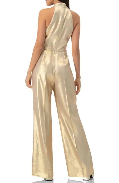 IVONNE Halterneck Metallic Jumpsuit
