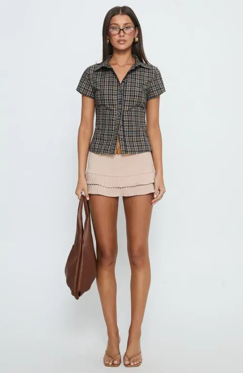 Princess Polly Plaid Cotton Button-up Shirt