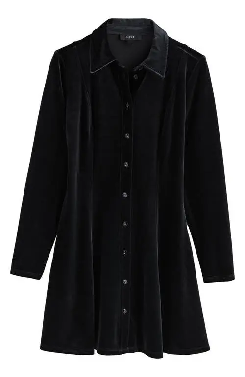 NEXT Velvet Mini Shirtdress