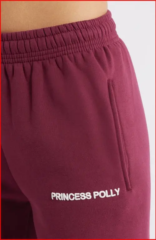 Princess Polly Logo Drawstring Fleece Sweatpants