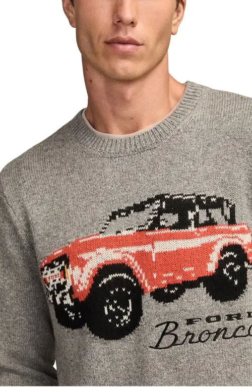 Lucky Brand Graphic Cotton-blend Sweater - Medium Heather Grey