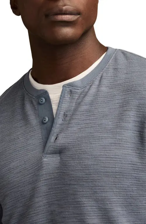 Lucky Brand Double Face Cotton Henley - Flint Stone