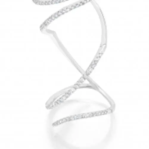 GRAZIELA Mega Swirl Ring - White Gold