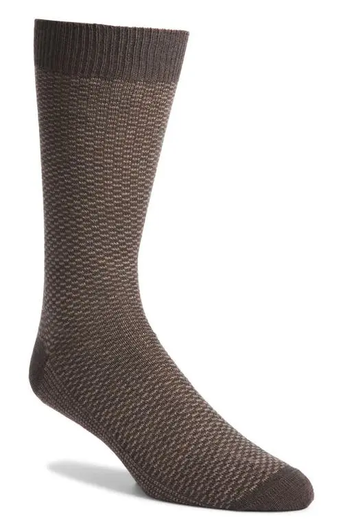 Canali Micropattern Jacquard Wool Blend Dress Socks - Charcoal