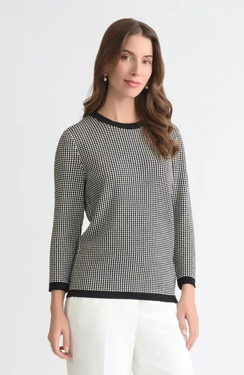 KASPER Geometric Stitch Pullover Sweater