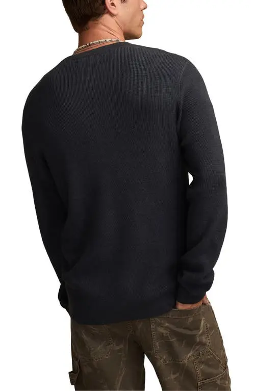 Lucky Brand Henley Crewneck Sweater - Cadet Navy