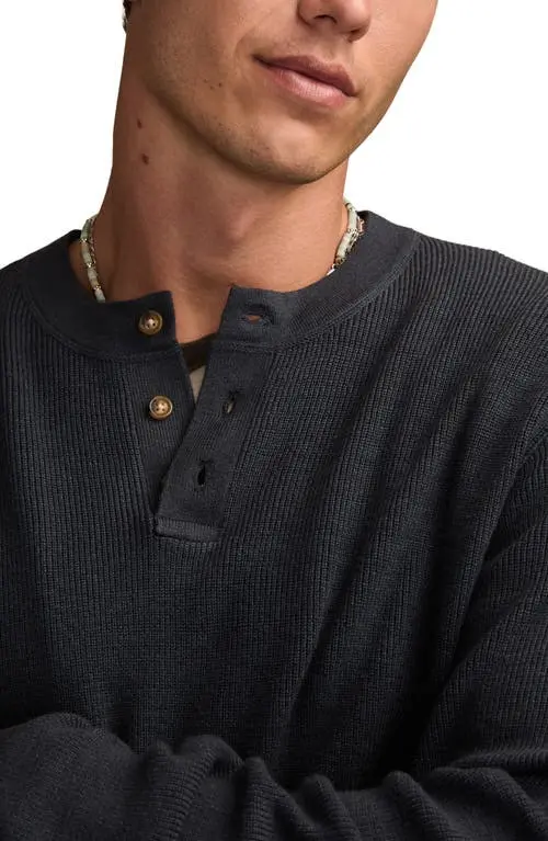 Lucky Brand Henley Crewneck Sweater - Cadet Navy