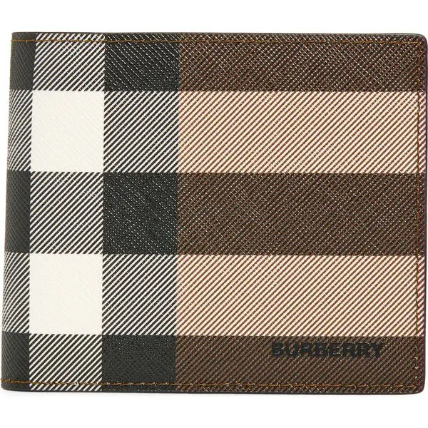 Burberry Giant Check Bifold Wallet - Dark Birch Brown
