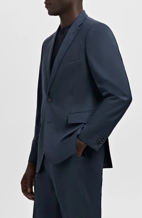 Mango London Regular Fit Blazer - Navy