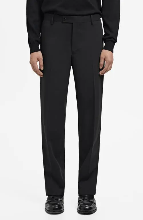 Mango London Regular Fit Dress Pants - Black