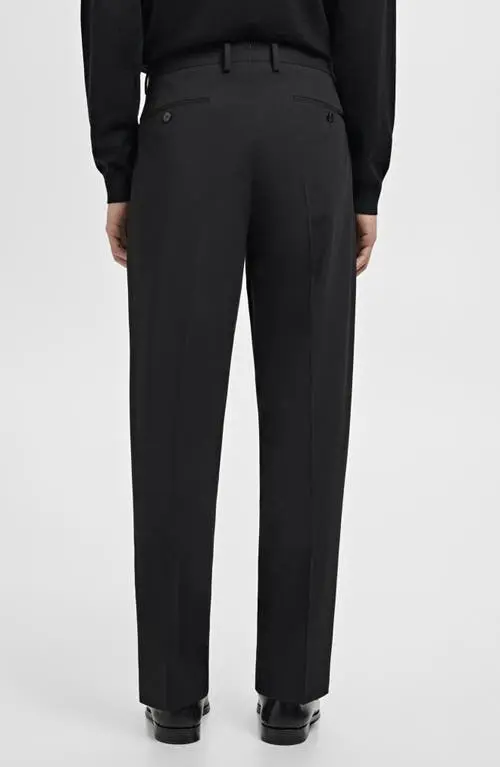 Mango London Regular Fit Dress Pants - Black