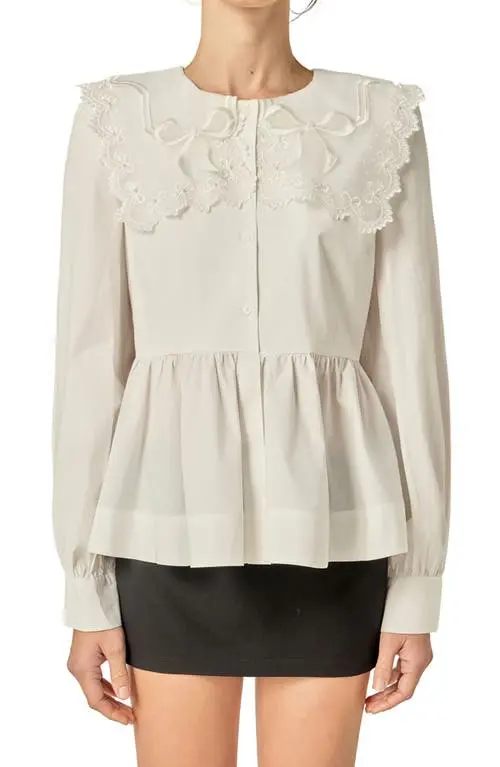 English Factory Collar Poplin Top