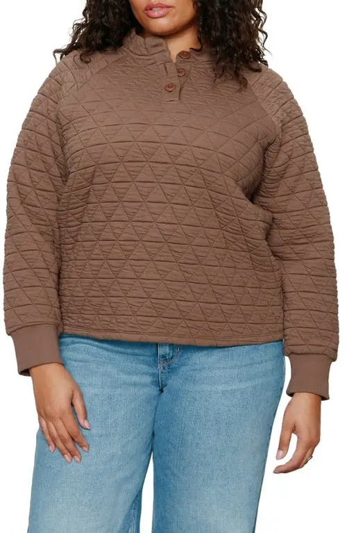 Sanctuary Quilted Popover Top - Morel Brown