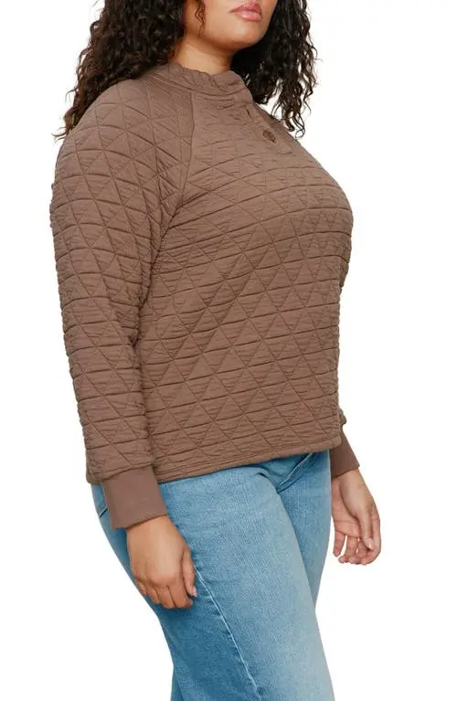 Sanctuary Quilted Popover Top - Morel Brown