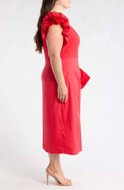 SUGARLIPS Ruffle Midi Dress