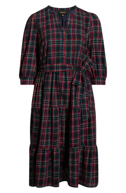 SUGARLIPS Chapman Plaid Yanis Midi Shirtdress