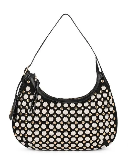Rafe New York Alva Studded Hobo Crossbody - Black