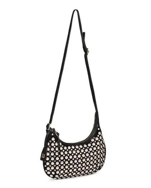 Rafe New York Alva Studded Hobo Crossbody - Black