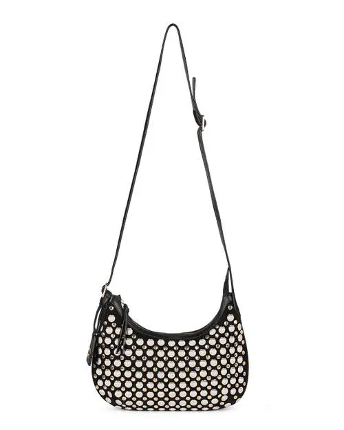 Rafe New York Alva Studded Hobo Crossbody - Black