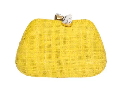 Rafe New York Tamu Embroidered Bean Clutch - Yellow