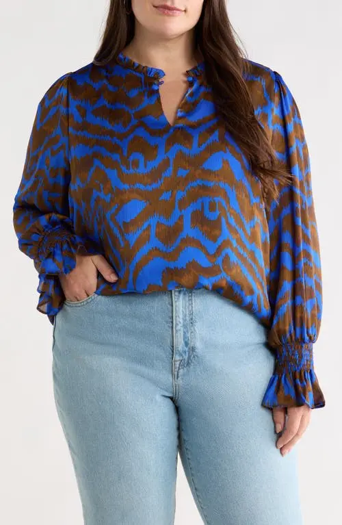 SUGARLIPS Flowy Blouse With Abstract Print