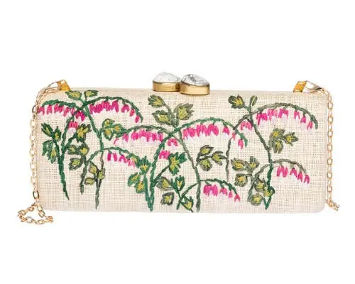Rafe New York Alessandra Rattan Long Clutch - Fuchsia