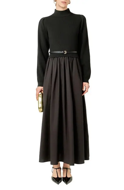 English Factory Mixed Media A-line Dress