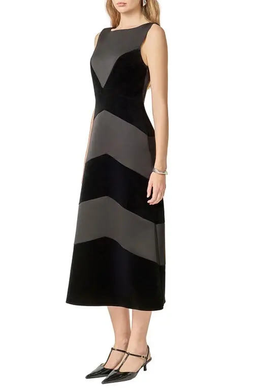 English Factory Velvet & Satin A-line Dress