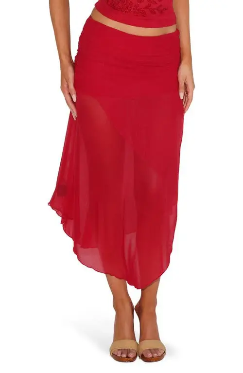 TIGER MIST Asymmetric Hem Mesh Skirt
