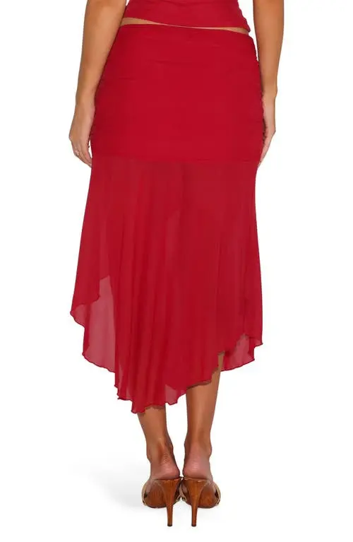 TIGER MIST Asymmetric Hem Mesh Skirt