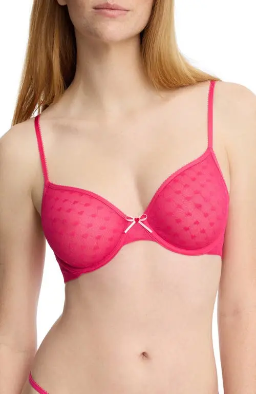 SKARLETT BLUE Heart Breaker Lace Underwire Bra - Neon Fuchsia