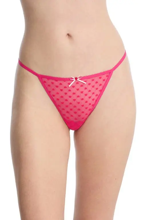 SKARLETT BLUE Heart Breaker Lace G-string Thong - Neon Fuchsia