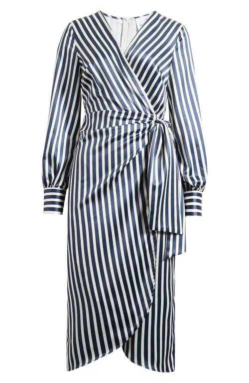 Sam Edelman Long Sleeve Stripe Wrap Dress