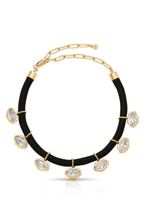 Ettika Midnight Luxe Crystal Choker Necklace - Gold