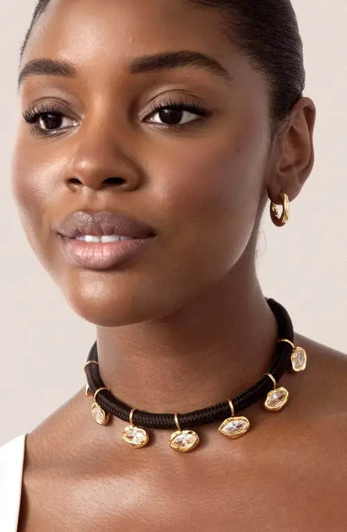 Ettika Midnight Luxe Crystal Choker Necklace - Gold