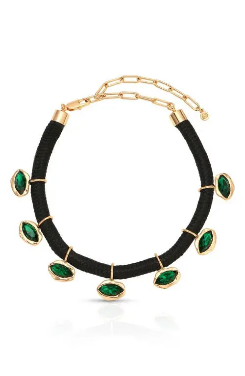 Ettika Midnight Luxe Crystal Choker Necklace - Green
