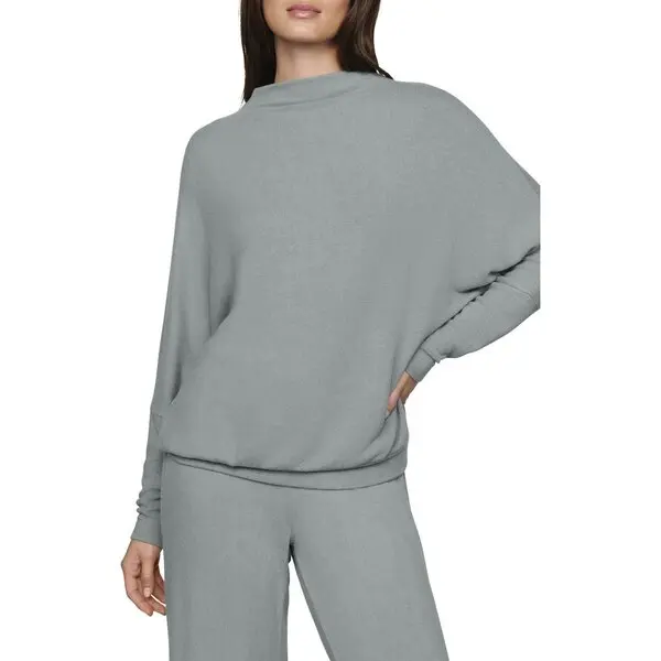 Eberjey Cozy Time Mock Neck Pullover - Lead