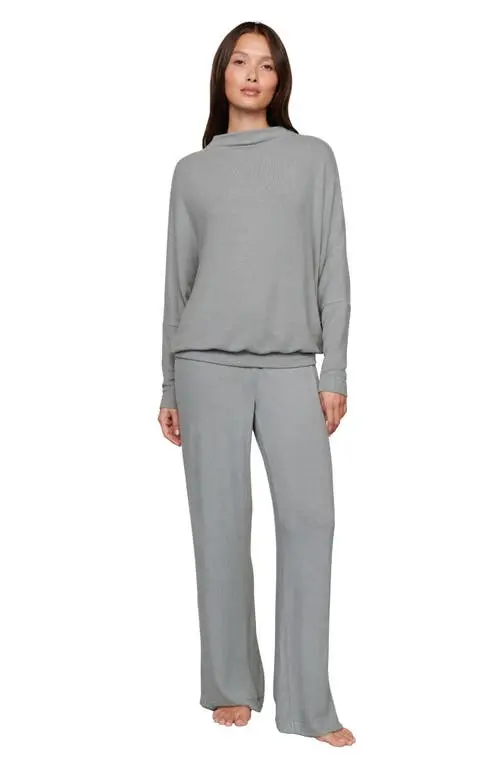 Eberjey Cozy Time Mock Neck Pullover - Lead