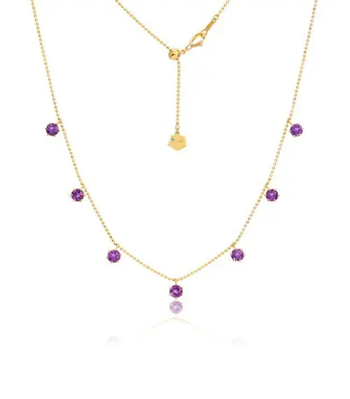 GRAZIELA Amethyst And Gold Necklace - Purple