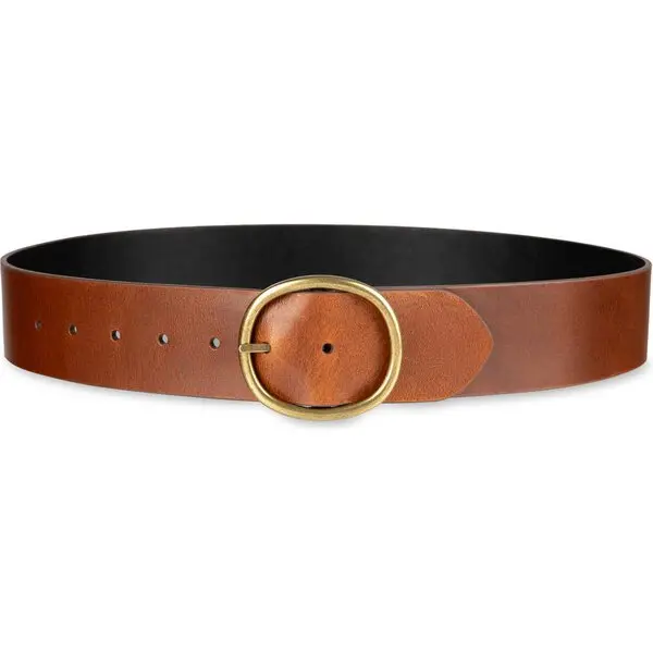 Cole Haan Reversible Leather Centerbar Belt - Tan/black