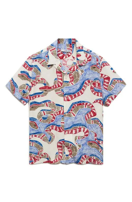 Mango Regular Fit Print Camp Shirt