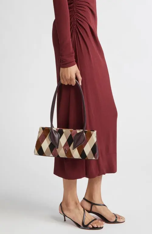 CHRISTIAN LOUBOUTIN Intarsia Diamond Leather Baguette Bag - Multi/amara