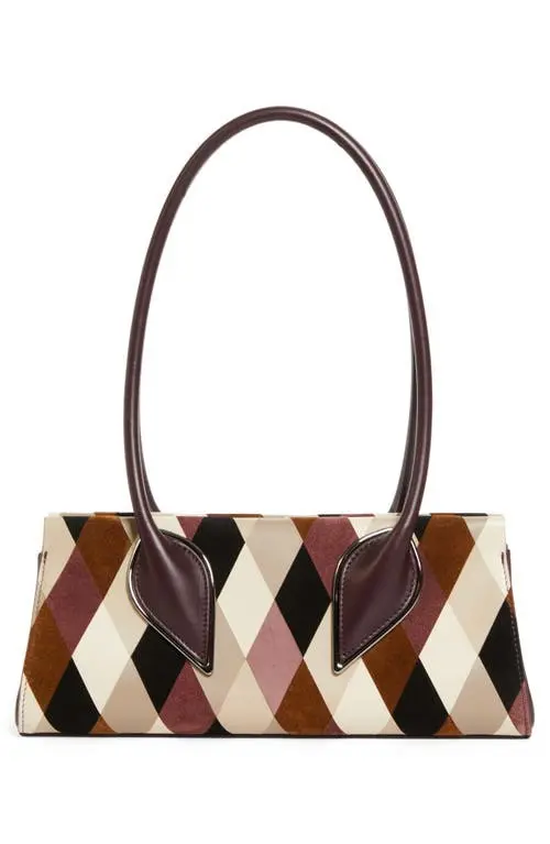 CHRISTIAN LOUBOUTIN Intarsia Diamond Leather Baguette Bag - Multi/amara