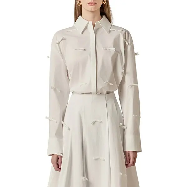 English Factory Bow Detail Tunic Shirt