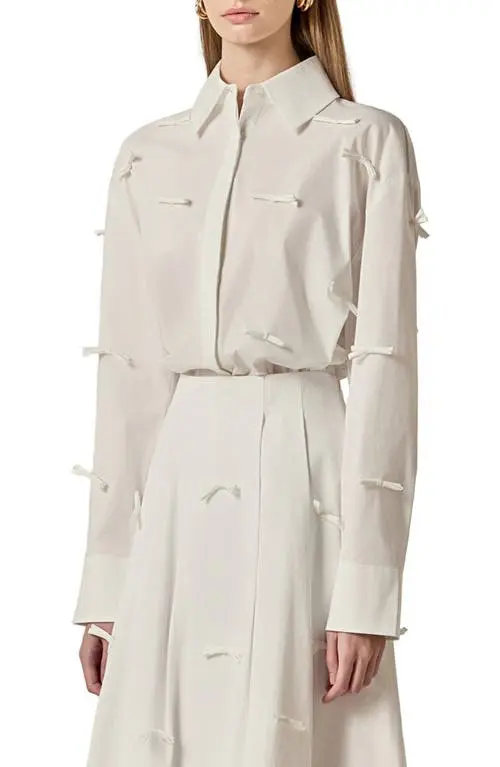English Factory Bow Detail Tunic Shirt