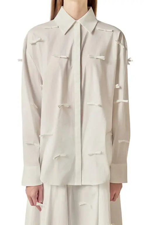 English Factory Bow Detail Tunic Shirt