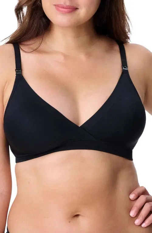Motherhood Maternity Wireless Seamless Wrap Nursing Bra - Core Black