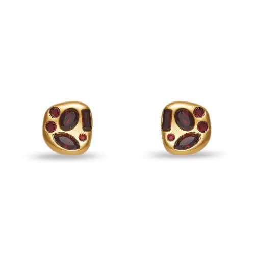 Lele Sadoughi Molten Button Earrings - Garnet 600