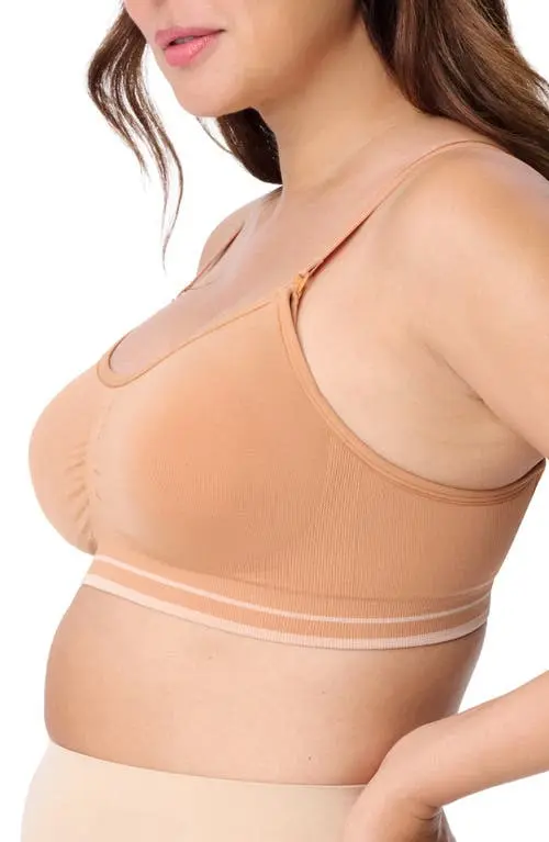 Motherhood Maternity Seamless Nursing And Hands-free Pumping Bra - Caramel